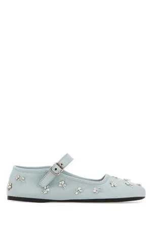 Miu Miu Pastel Light Drill Ballerinas - Blue