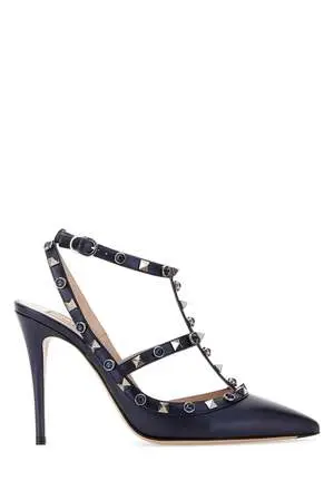 Valentino Garavani VALENTINO GARAVANI Leather Rockstud Pumps Blue