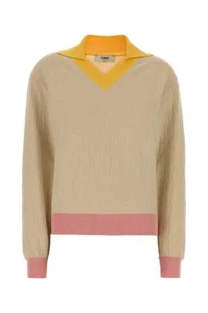 Fendi Cotton Blend Polo Shirt - Brown