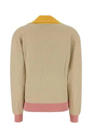 Fendi Cotton Blend Polo Shirt - Brown