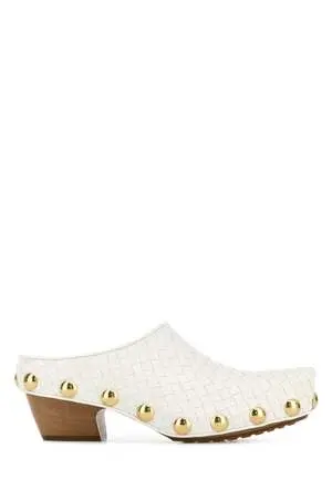 Bottega Veneta Leather Gondola Mules - White