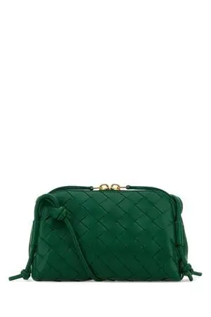 Bottega Veneta Grass Leather Concert Crossbody Bag - Green