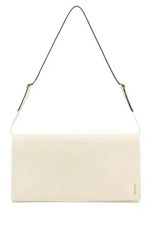 JIL SANDER Leather Medium File Shoulder Bag - White