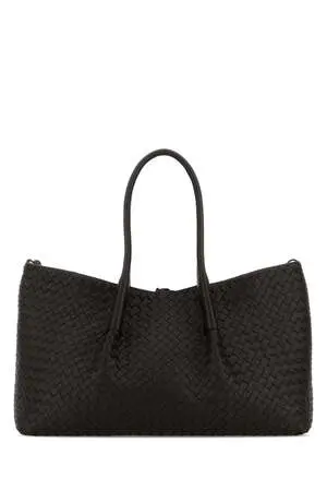 Bottega Veneta Leather Pinacoteca Shopping Bag - Black