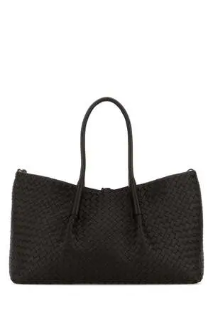Bottega Veneta Leather Pinacoteca Shopping Bag - Black