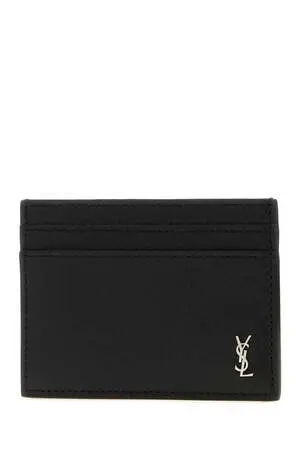Saint Laurent Leather Tiny Card Holder - Black