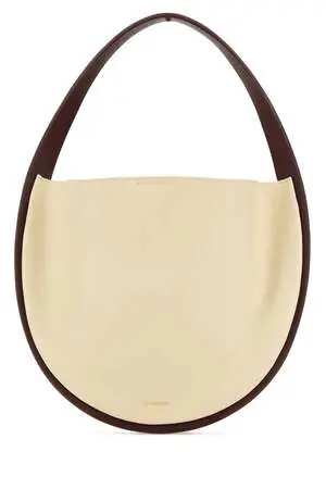 JIL SANDER Ivory Leather Pivot Shoulder Bag - White