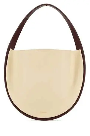 JIL SANDER Ivory Leather Pivot Shoulder Bag - White