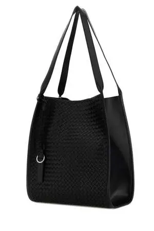 Bottega Veneta Woven Lamb Leather Shopping Bag - Black