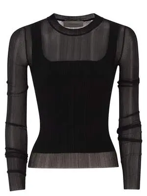 Sportmax Spxbuono Trompe L'oeil Viscose Jumper - Black