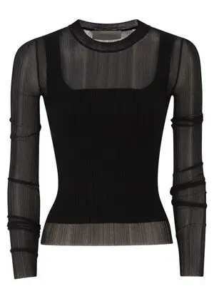 Sportmax Trompe L'oeil Viscose Jumper - Black