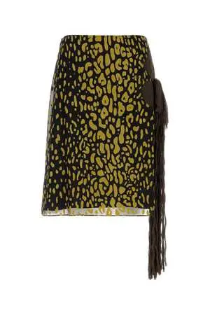 FERRAGAMO Embellished Silk Blend Skirt - Multicolor