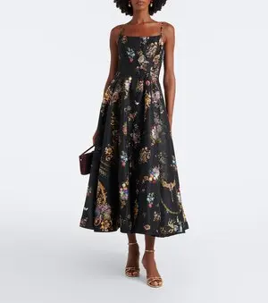 Camilla Floral Linen And Silk Maxi Dress