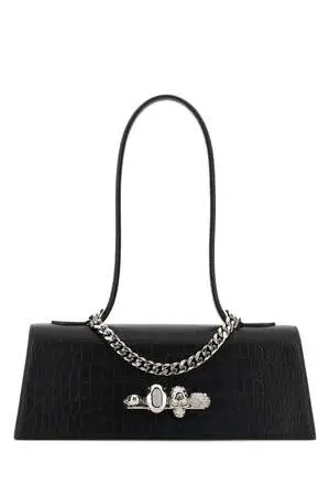 Alexander McQueen Leather Jewelled Shoulder Bag - Black