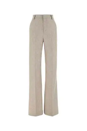 Andamane Melange Grey Stretch Wool Blend Pant - Gray