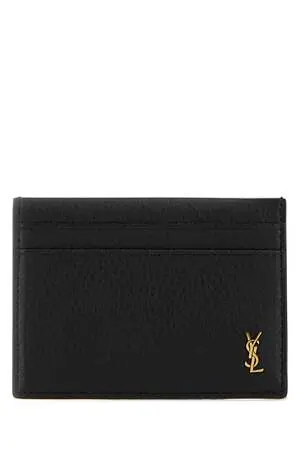 Saint Laurent Leather Card Holder - Black