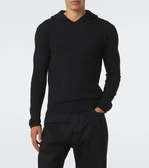 Rick Owens Knitted Cashmere-blend Hoodie