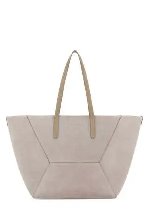 Brunello Cucinelli Suede Shopper Tote - Gray