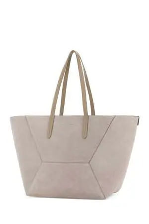 Brunello Cucinelli Suede Shopper Tote - Gray