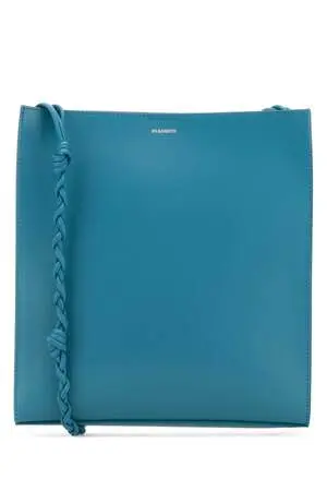 JIL SANDER Turquoise Leather Medium Tangle Crossbody Bag