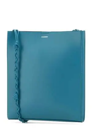 JIL SANDER Turquoise Leather Medium Tangle Crossbody Bag