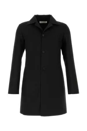 JIL SANDER Wool Blend Coat - Black