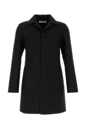JIL SANDER Wool Blend Coat - Black