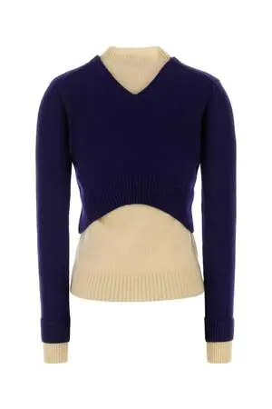 JIL SANDER Navy Wool Blend Sweater