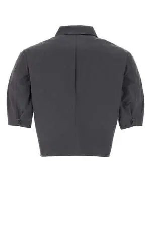 JIL SANDER Dark Grey Poplin Shirt - Gray