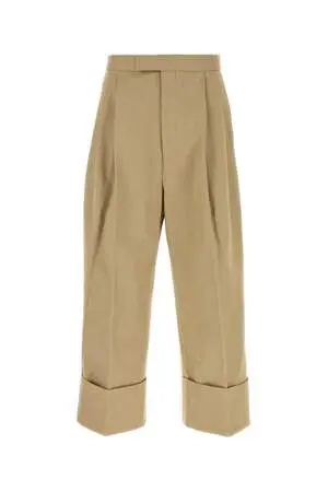 Thom Browne Beige Cotton Wide-leg Pant
