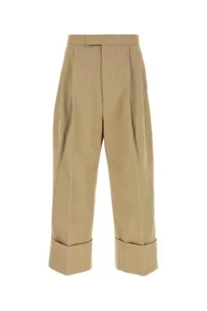 Thom Browne Beige Cotton Wide-leg Pant - Brown