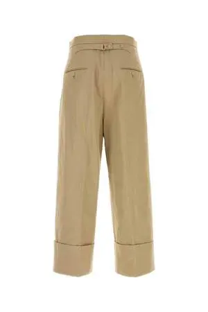 Thom Browne Beige Cotton Wide-leg Pant - Brown