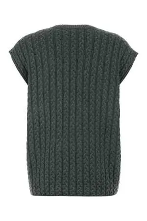 Loewe Khaki Stretch Wool Oversize Vest