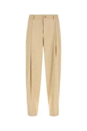 Dolce & Gabbana Sand Tweed Wide-leg Pant