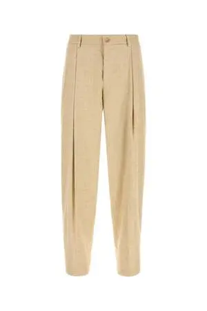 Dolce & Gabbana Sand Tweed Wide-leg Pant