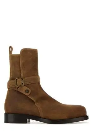 Burberry Camel Suede Ledges Ankle Boots - Brown