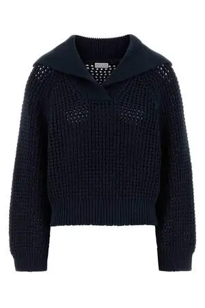 Brunello Cucinelli Cotton Blend Sweater - Blue