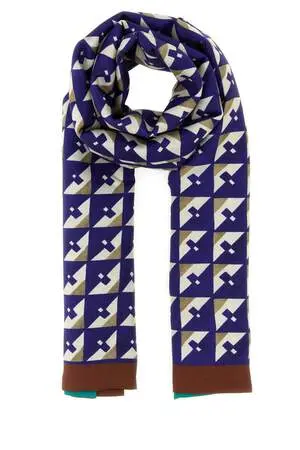 Miu Miu Printed Silk Foulard - Multicolor