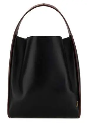 JIL SANDER Leather Pivot Bucket Bag - Black