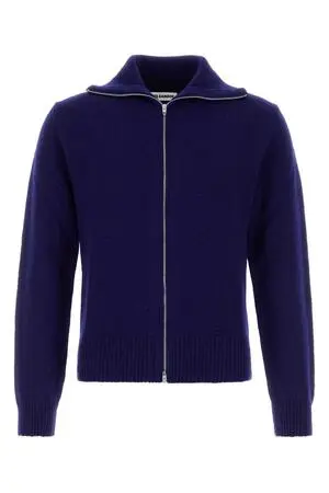 JIL SANDER Wool Blend Cardigan - Blue
