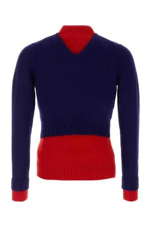 JIL SANDER Two-tone Wool Blend Sweater