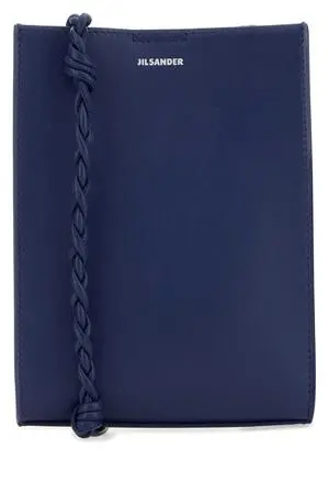 JIL SANDER Navy Leather Small Tangle Shoulder Bag
