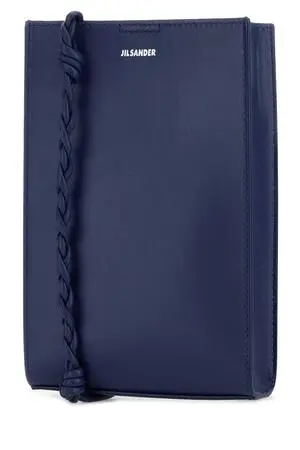 JIL SANDER Navy Leather Small Tangle Shoulder Bag