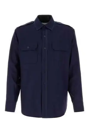 MAISON MARGIELA Navy Wool Shirt - Blue