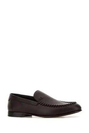 Fendi Dark Brown Leather Loafers