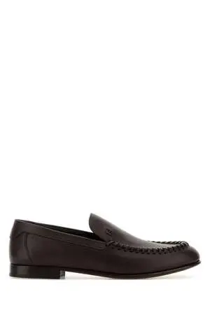 Fendi Dark Brown Leather Loafers - Multicolor