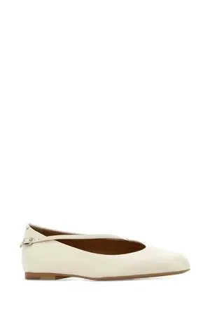 JIL SANDER Leather Elyss Ballerinas - White