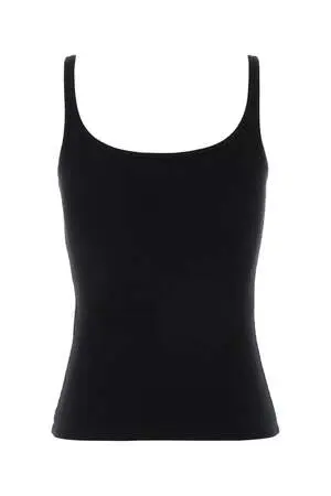 Off-White Stretch Cotton Tank Top - Black