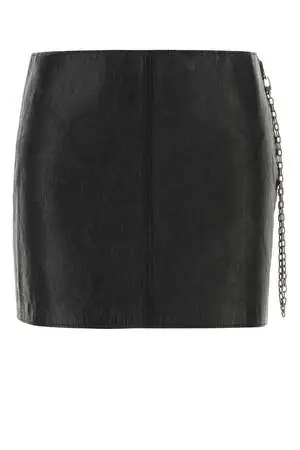 Alexander Wang Leather Mini Skirt - Black