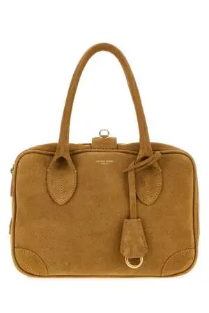 GOLDEN GOOSE Beige Suede Vita Handbag - Brown